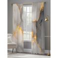 Abstract Gradient Marble Texture Chiffon Sheer Curtains 84 Inches Long ...