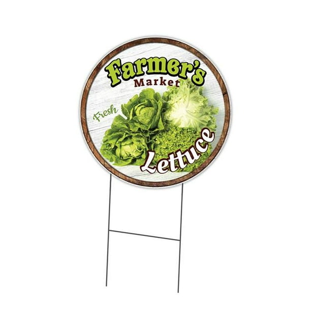 SignMission C-24-CIR-WS-Lettuce Corrugated Plastic Sign with Stakes 24 ...