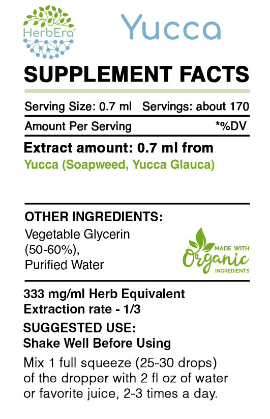 Buy Yucca Alcohol-FREE Herbal Extract Tincture, Super-Concentrated ...