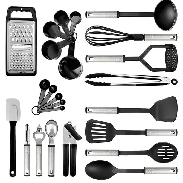 Mistaha Stainless Steel Kitchen Utensil Set 24 Pcs Non-Stick and Heat ...