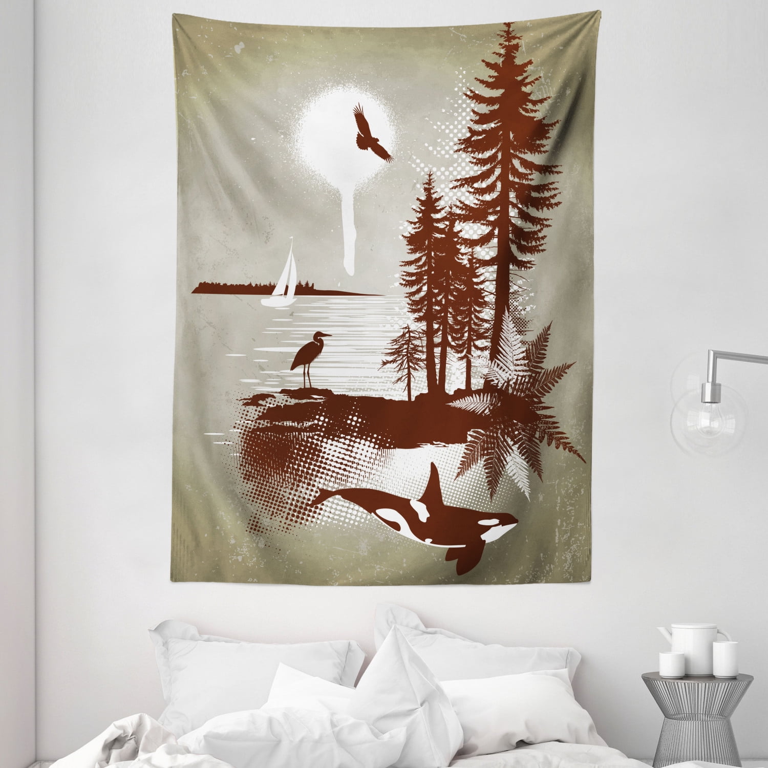 Nautical Tapestry, Detailed Complex West Coast Scenery Graffiti Style ...