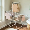 LEDREM 2-Level Foldable Drying Rack, 24-Rail Laundry Airer with ...