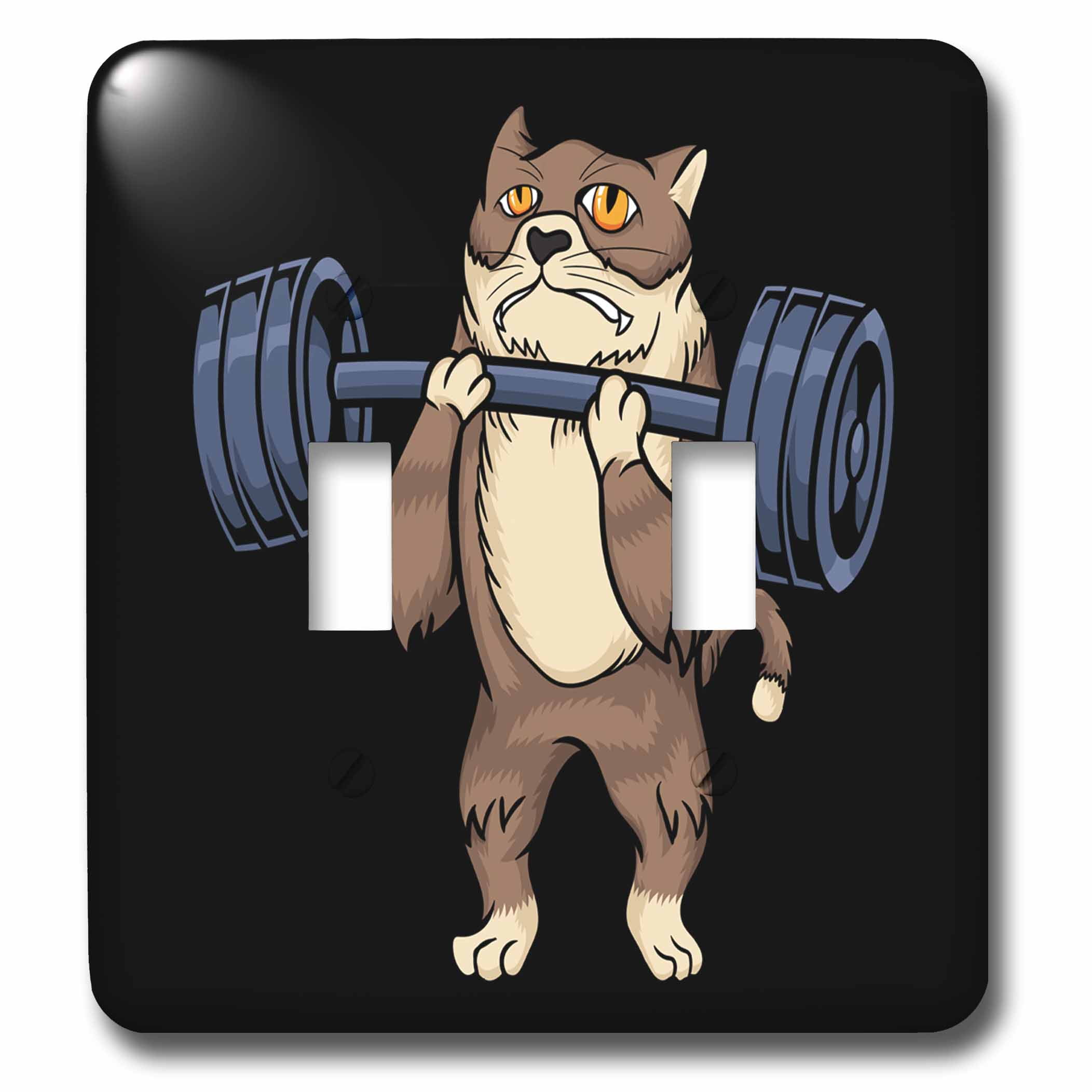 Funny Cat with Weightlifting for Gym and Bodybuilder Lovers double ...