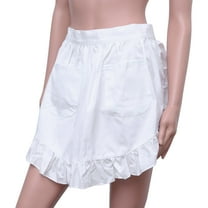 1pc European Half Apron Domestic Maid Cotton Flounce Pure White Half ...