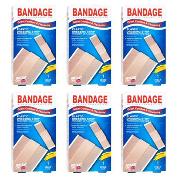 Instant Aid Bandage- Plastic Dressing Strip (Pack of 6) 311584 By ...