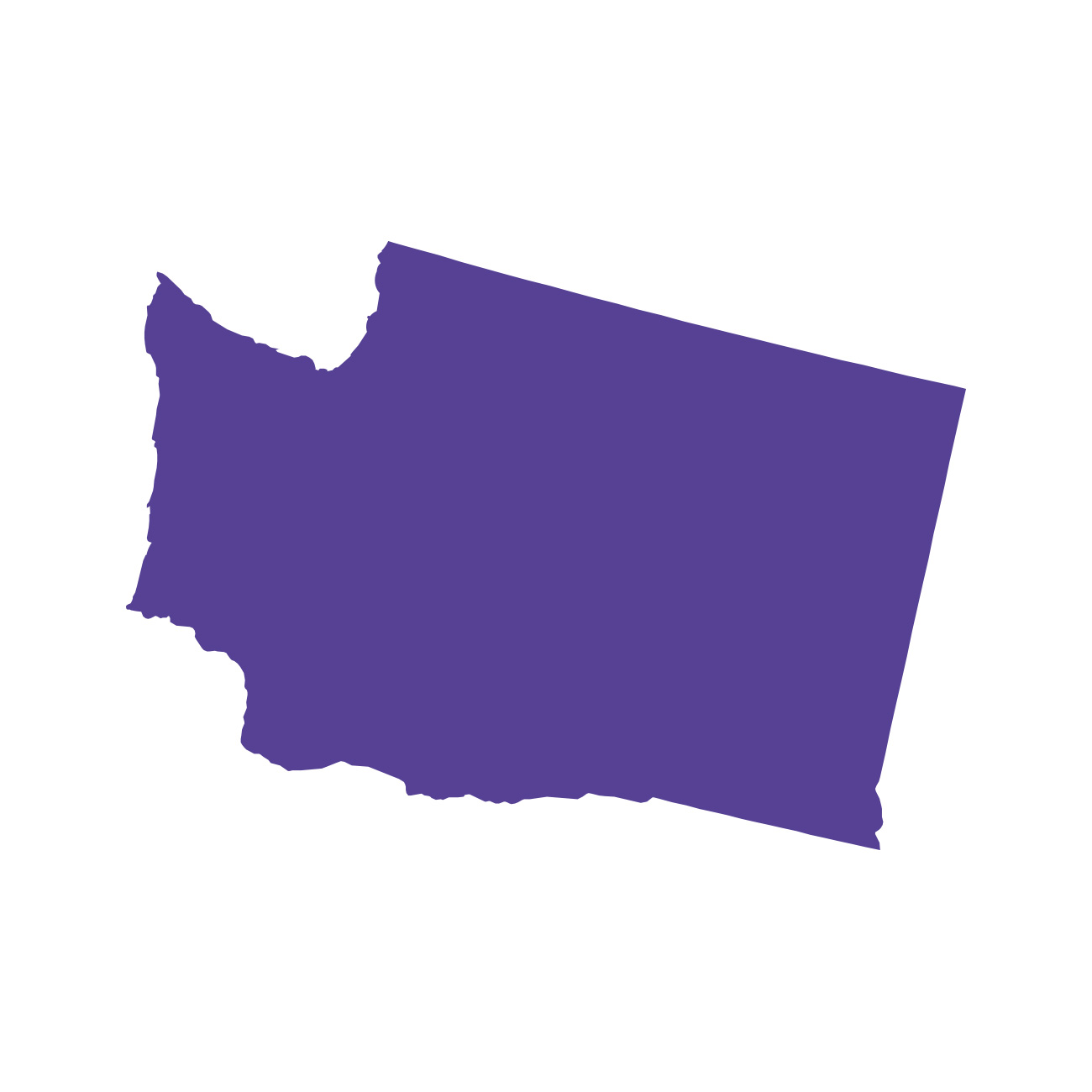 Washington Shaped Sticker Decal Die Cut - Self Adhesive Vinyl ...