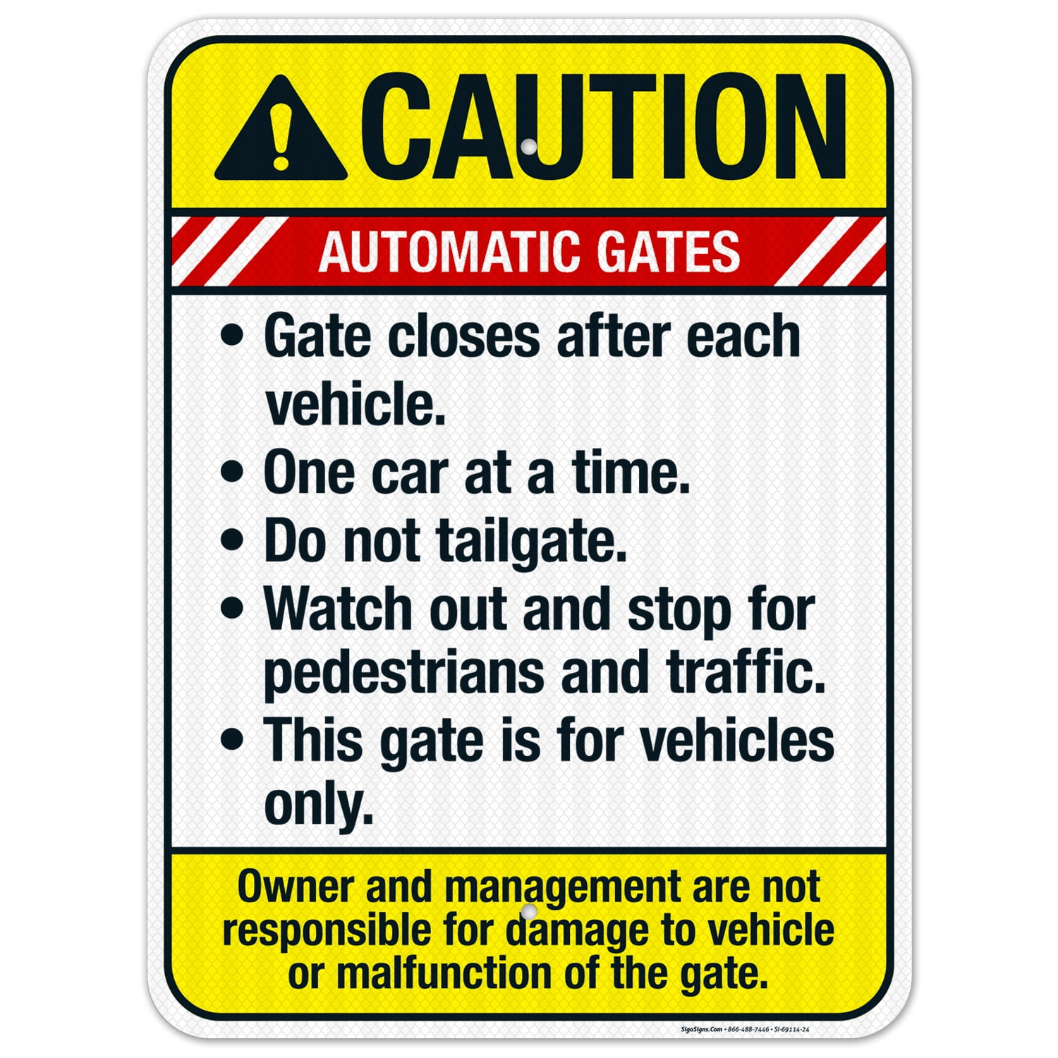 Automatic Gates Closes After Each Vehicle Do Not Tailgate Sign ...