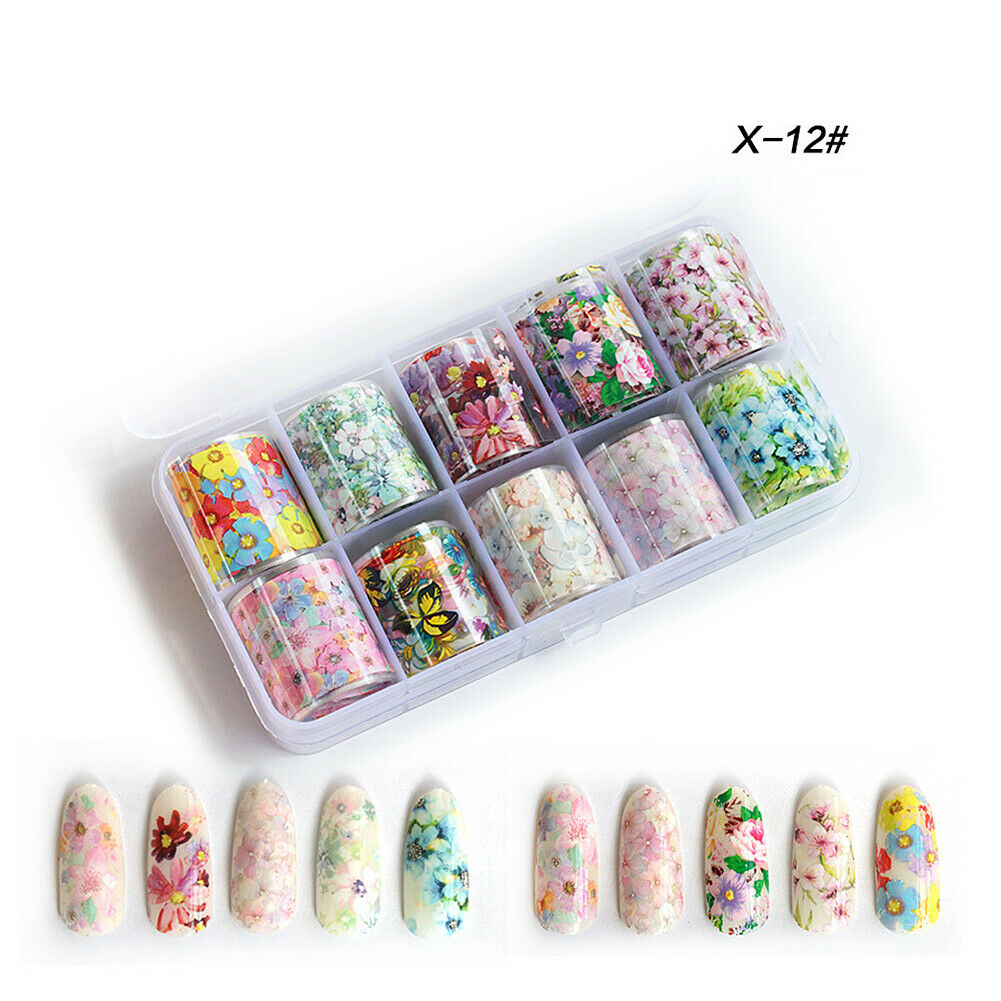 10 Holographic Nail Foils Starry Sky Glitter Foils Nail Art Transfer ...