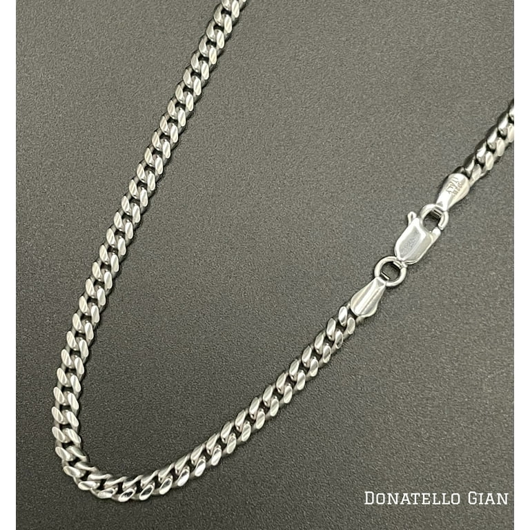 Sterling Silver 925 Miami Cuban Link Chain 4MM, 16 Sterling Silver 925 Miami Cuban Link Chain 4MM, 16