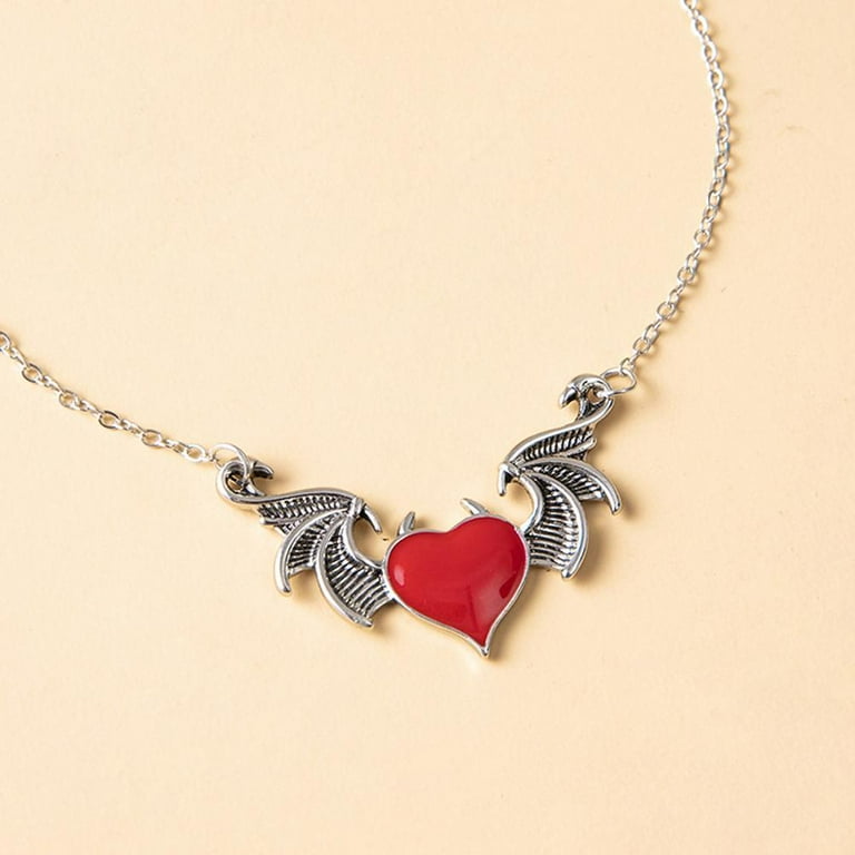 Heart Devil Pendant With Wings