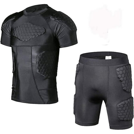 Padded Comprssion T Shirt, Mens Rugby Safe Guard Top For Chest Rib ...