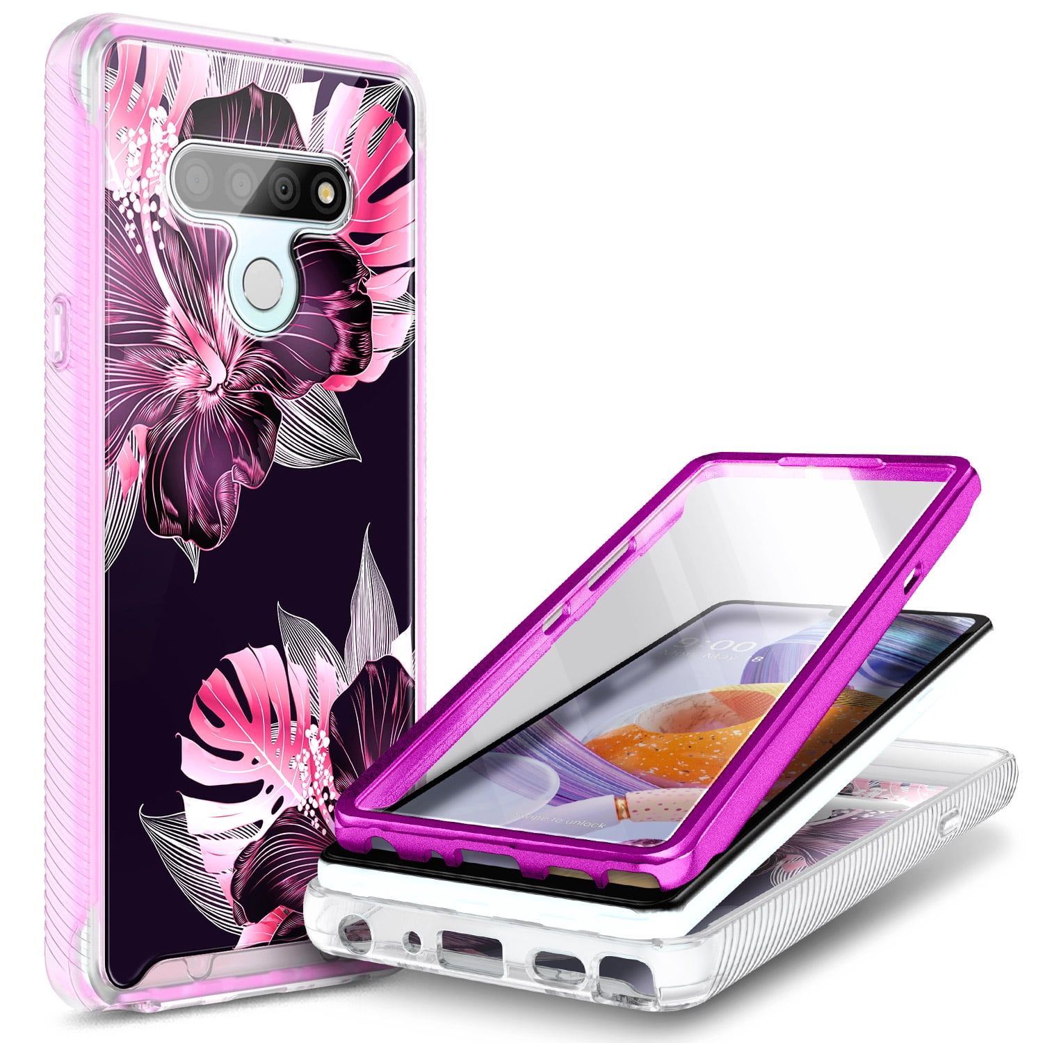 For LG Stylo 6 Case, with Built-in Screen Protector, Nagebee Full-Body ...