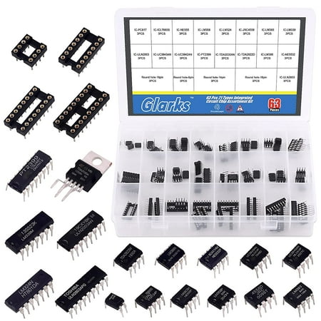63Pcs IC Chip Assortment Include LM358, LM324, LM386, JRC4558, ICL7660, LM393, LM339, NE5532 ...