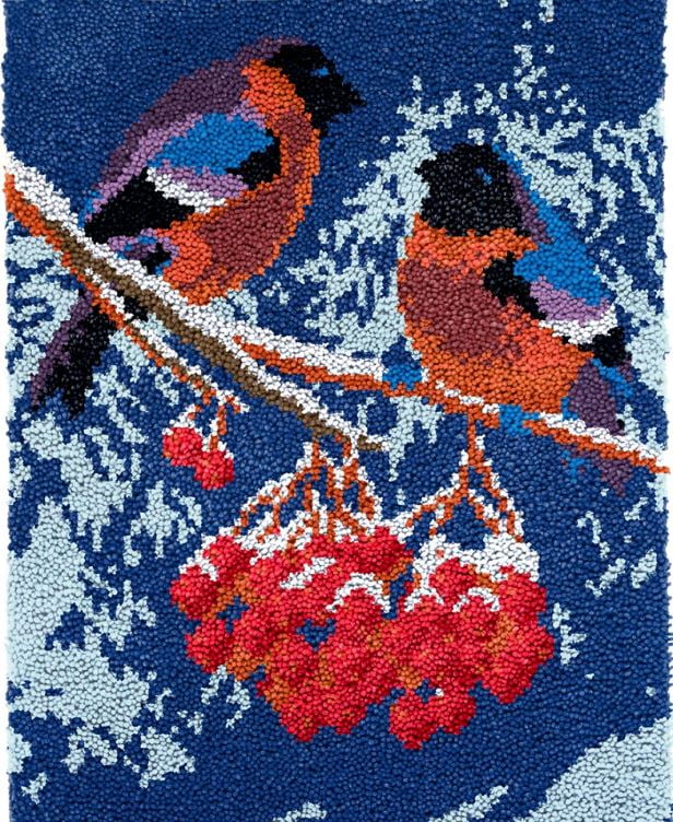 Winter Bird Berries | Rug Making Latch Hooking Kit - Walmart.com