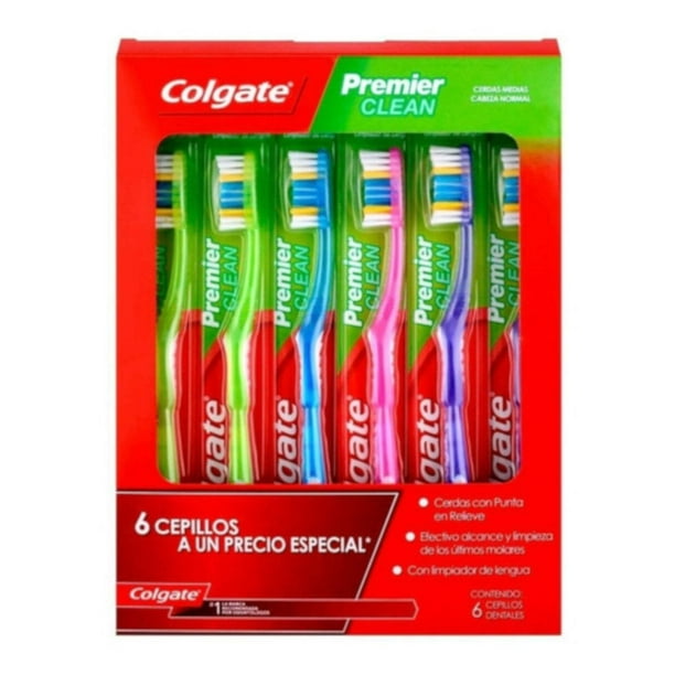 Pack de 8 Cepillo Dental Colgate Premier Clean de 6 piezas Colgate ...