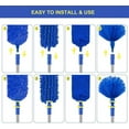 Vislone Microfiber Feather Duster 6pcs Extendable Cobweb Cleaning Kit with 100-inch Telescopic ...