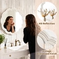MODE HOME 30" Large Round Decorative Mirror, Whitewashed Wooden Frame ...