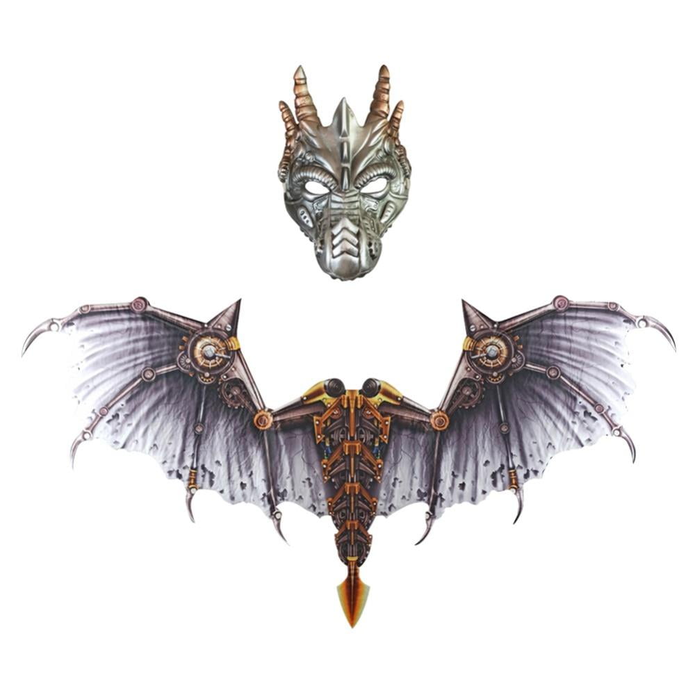 Halloween Dinosaurio Dragon Mask Set Costume Cosplay Animal Mask Wing ...