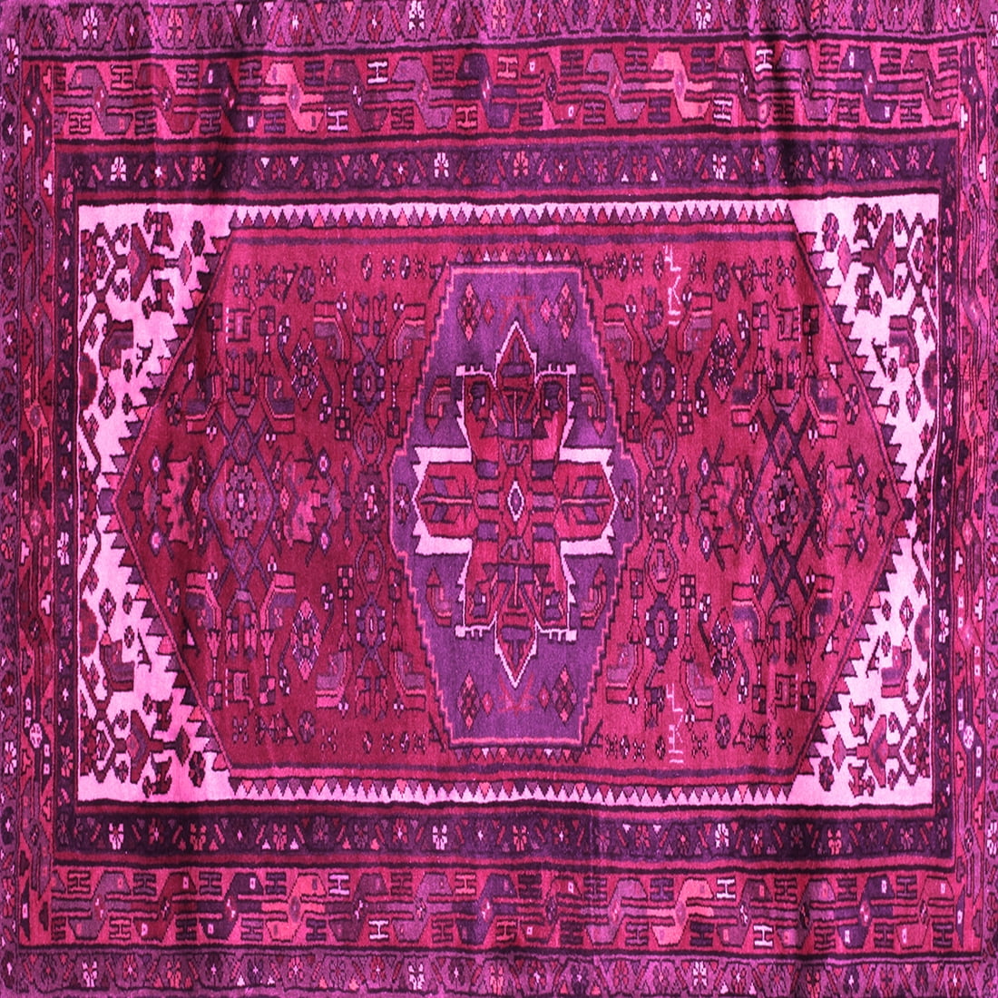 Ahgly Company Indoor Square Persian Pink Traditional Area Rugs, 6 ...