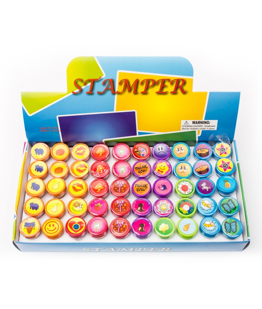 Fun Central (AU199) 50 pcs Assorted Kids Stampers, Personal Rubber ...