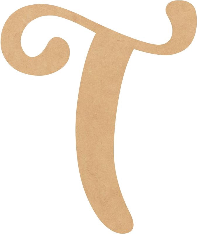 Unfinished Wood 8'' Casking Cream Letter T, Craft Wall Hanging ...