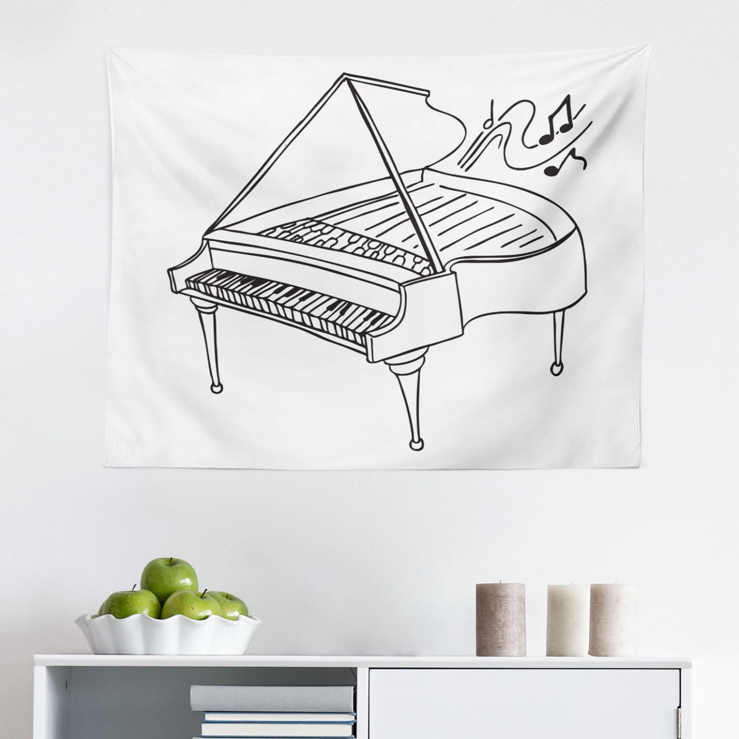 Music Note Tapestry, High Detailed Composition of Musical Motifs ...