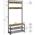Yaheetech 3-in-1 Hall Tree, Mudroom with Metal Shelves and 11 Removable ...