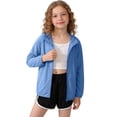 Atogsazn Kids Girls Zip Up Jacket Childrens Casual Lightweight Sun ...