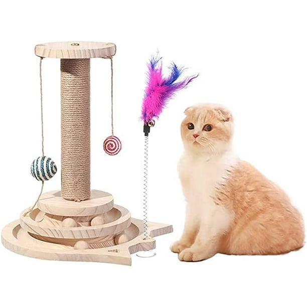 Hongchun Cat Toys, Cat Scratching Post with Hanging Ball, Cat Track ...