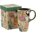 Tall Ceramic Mugs 17 oz. Coffee Cups Sealed Lid Mug with Color Box ...