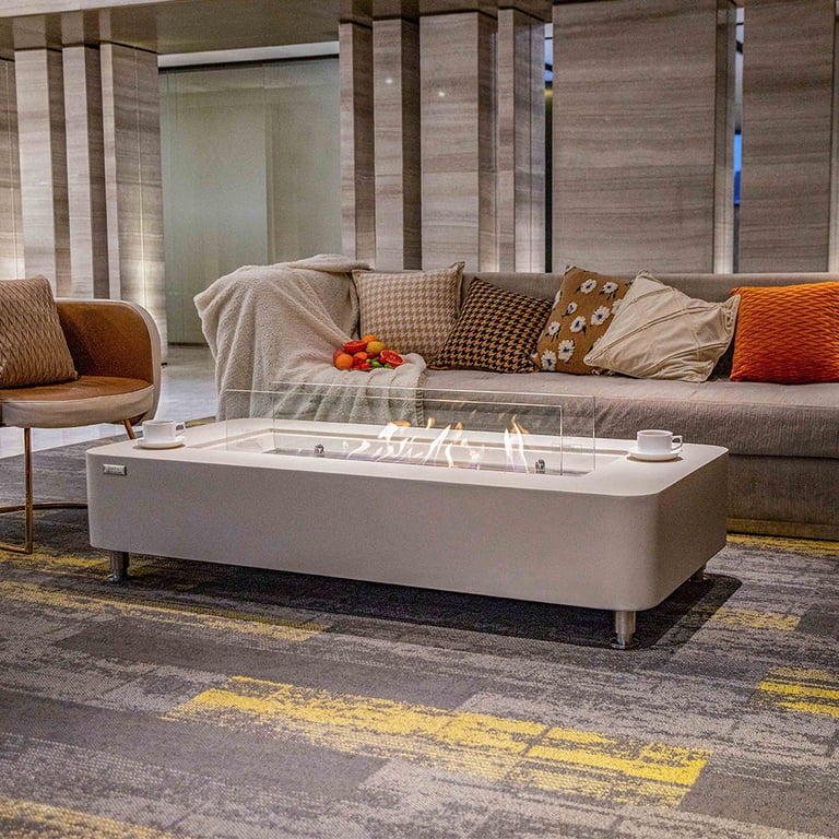 Coffee Table With Fire Pit Indoor Walbrooke Modern Black Patio