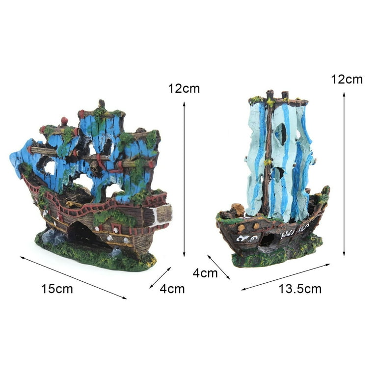 Sunken Pirate Ship Aquarium Decoration