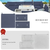 RADIATA 9-Piece Aluminum Outdoor Patio Conversation with Fire Pit Table ...