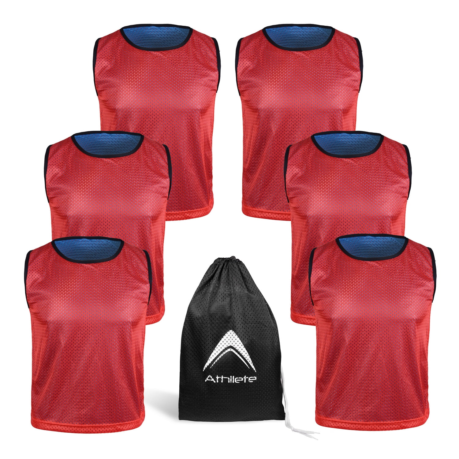 Athllete Set of 6 Reversible Jerseys Pinnies Training Vest Scrimmage ...