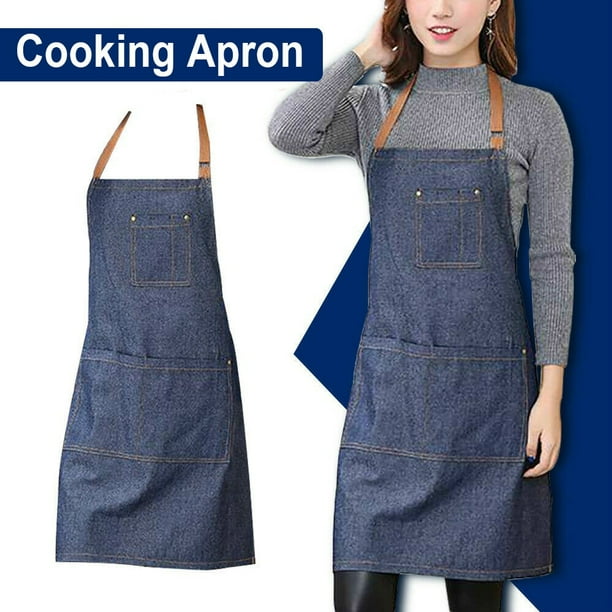 Chefs Pocket Cooking Apron Adjustable Baking Kitchen Barista Bartender ...