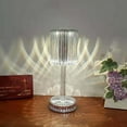 Crystal Touch Lamp with Touch Control, Sliver Table Lamp with USB-C+A ...