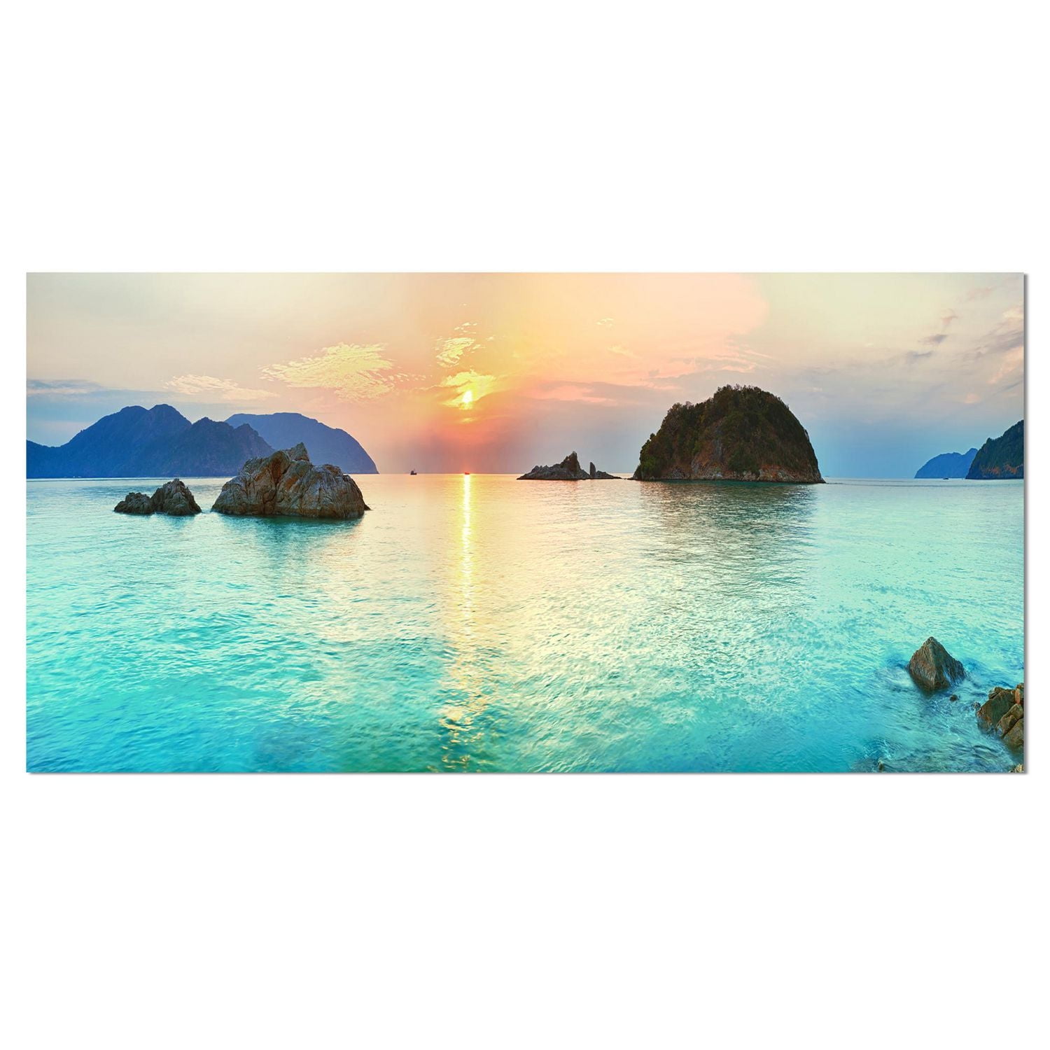 Click here for Designart Sunrise Panorama Canvas Wall Art 32in X... prices