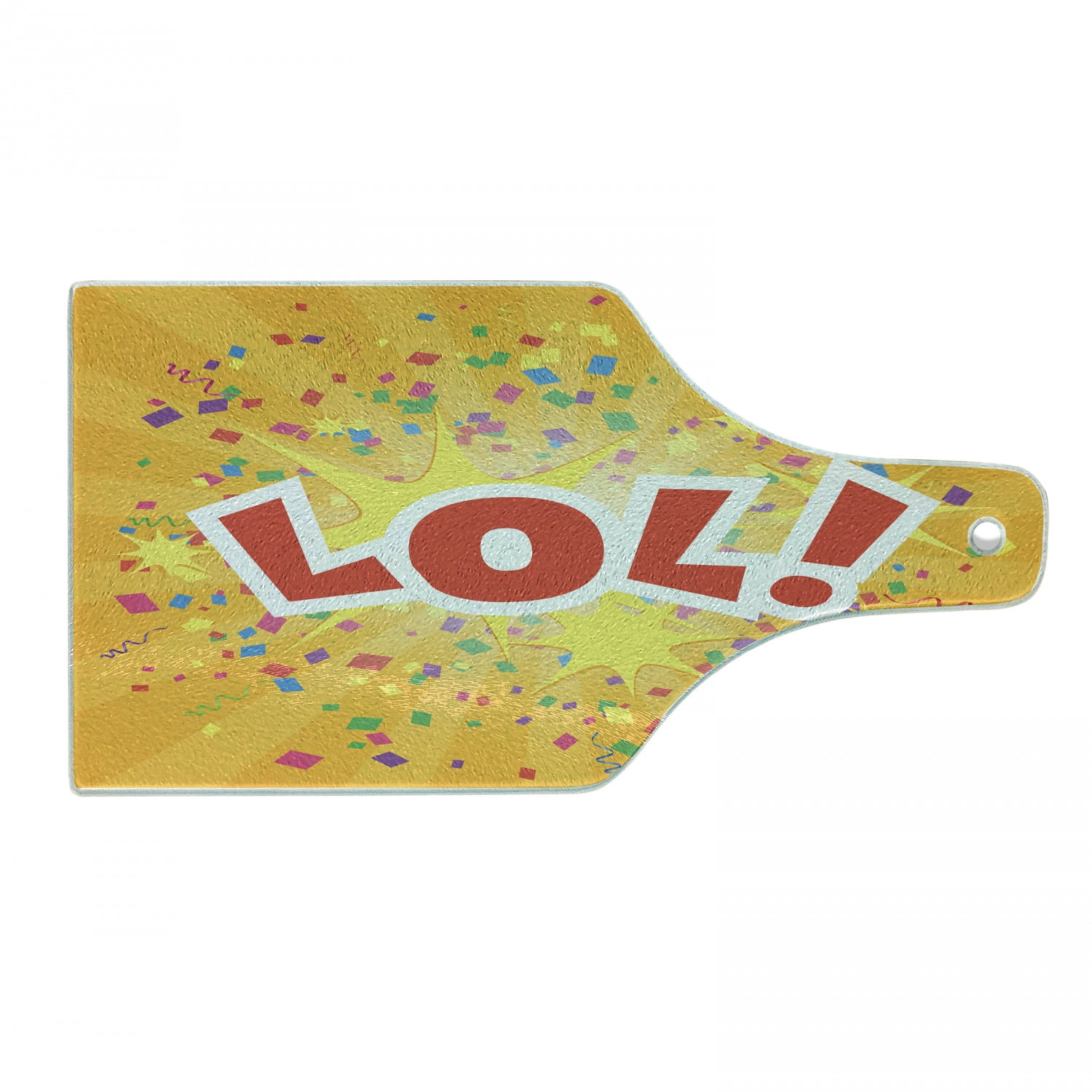 LOL Cutting Board, Comic Cartoon Sound Effect on Yellow Striped ...