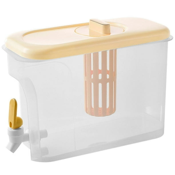 4L Translucent Drink Dispenser Clear Tea Water Jar with Lid for Dining ...