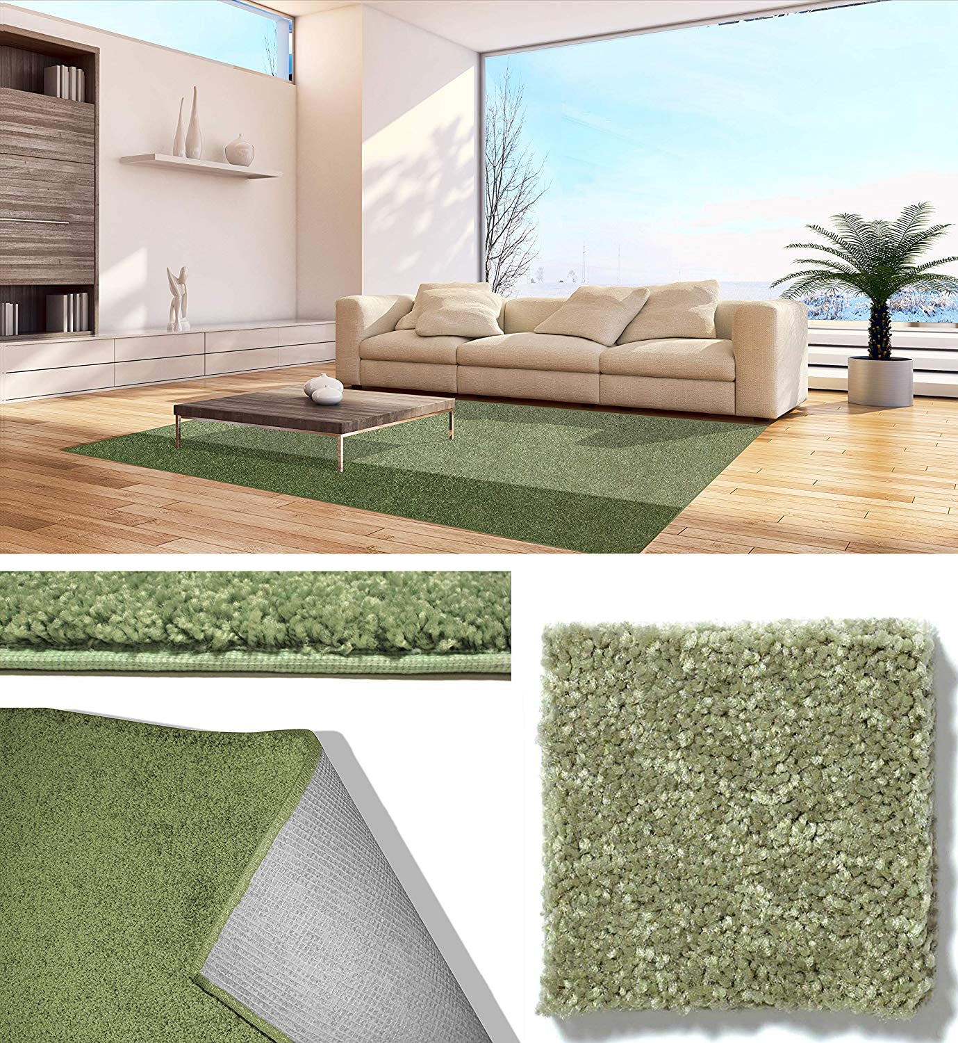 30 oz Soft and Cozy Area Rugs 1/2" Thick Cut Pile Polyester Material ...