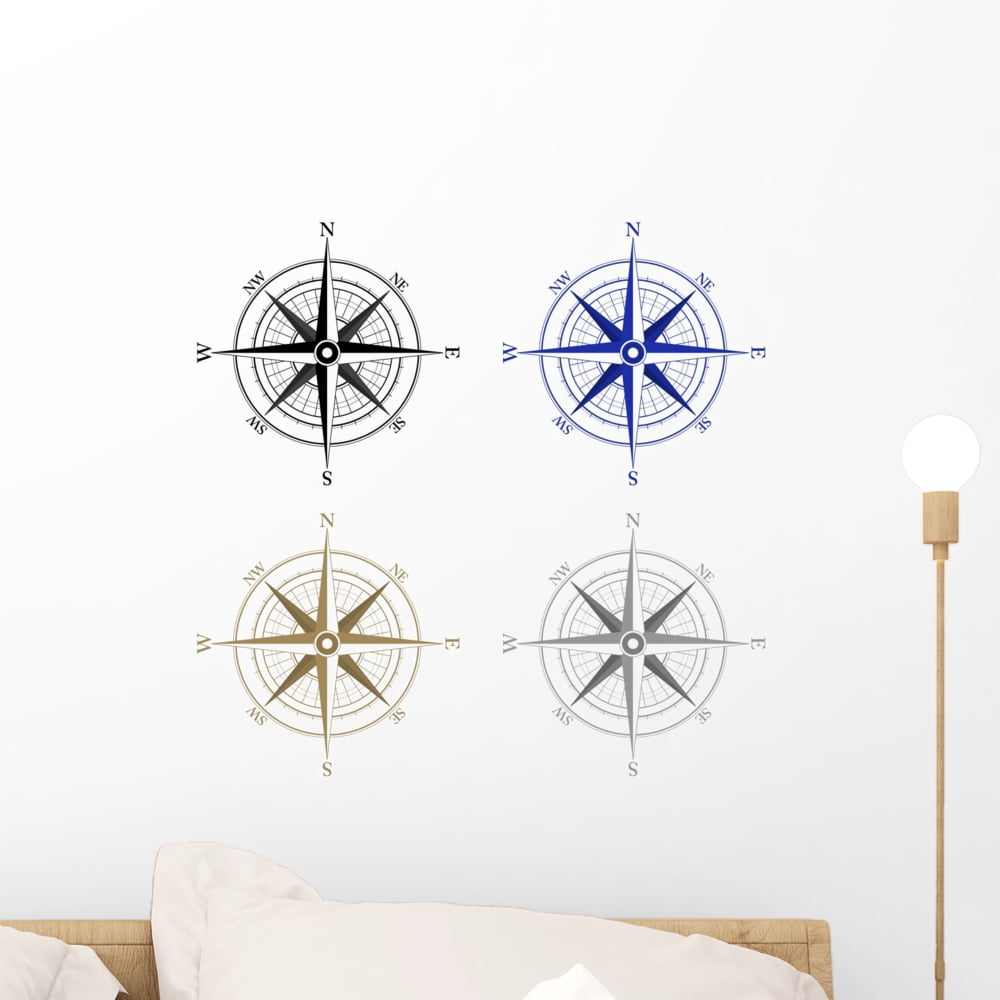 Compass Icons Wall Decal by Wallmonkeys Peel and Stick Graphic (18 in W ...