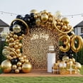 114 Piece Black Gold Confetti Balloon Garland Kit for Graduation New ...