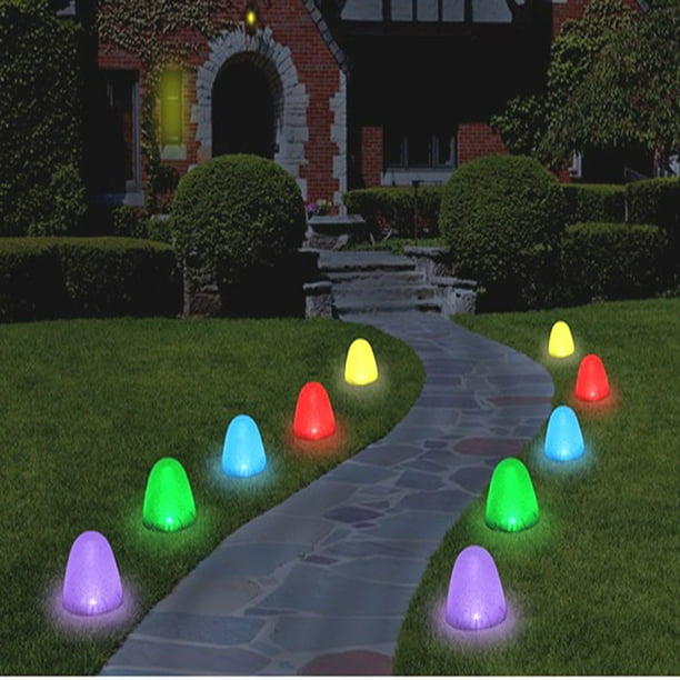 Set of 10 - 8" Tall Sugar Coated LED Gumdrop Christmas Pathway Lights ...