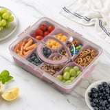 COOK WITH COLOR 4 Pack 8-Compartment Snackle Box Divided Serving Tray ...