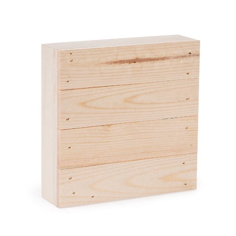 Wood Pallet Canvas - Lathe Wood Box - 6 x 6 Inches - Walmart.com