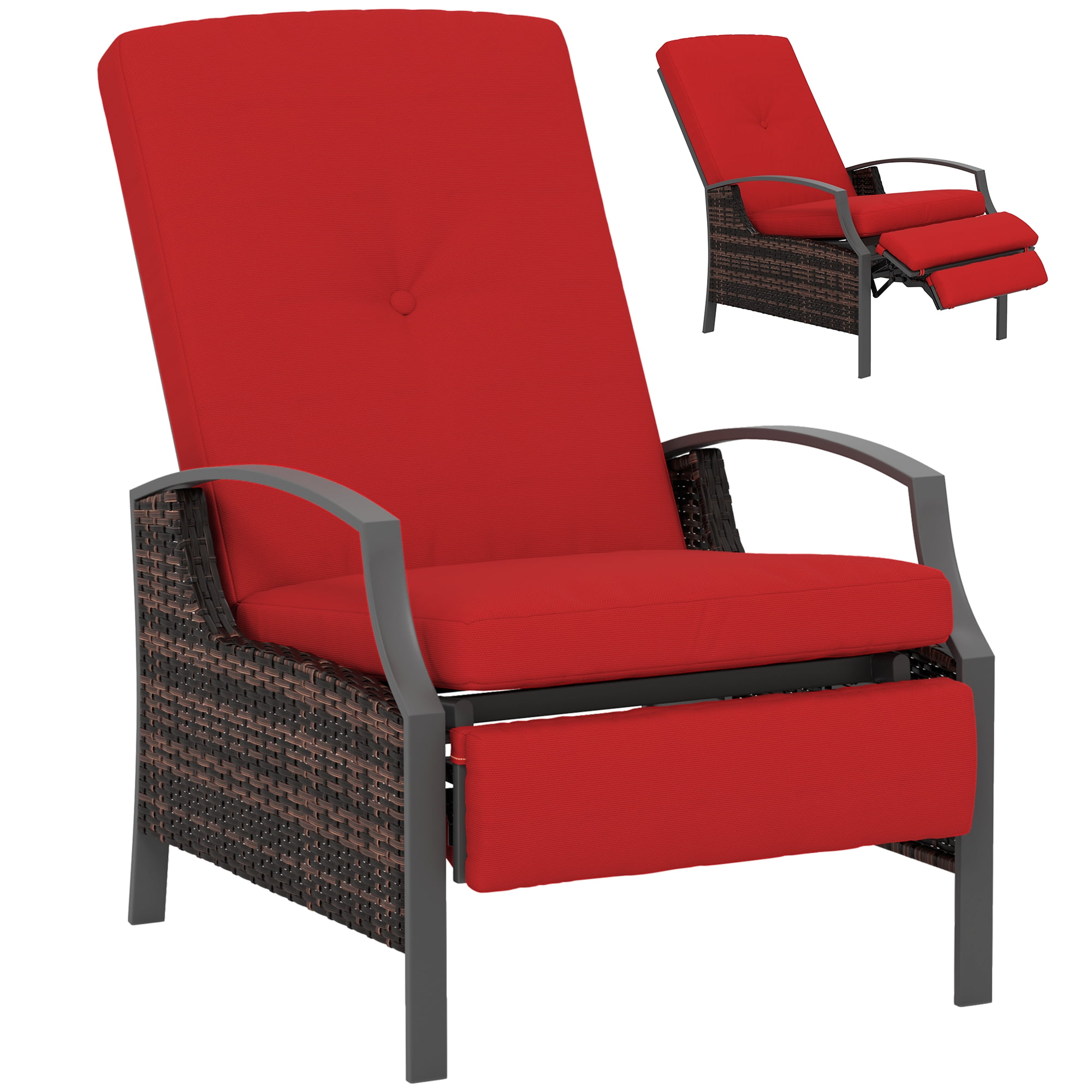 Click here for Outsunny Rattan Outdoor Recliner Chair  Patio Loun... prices