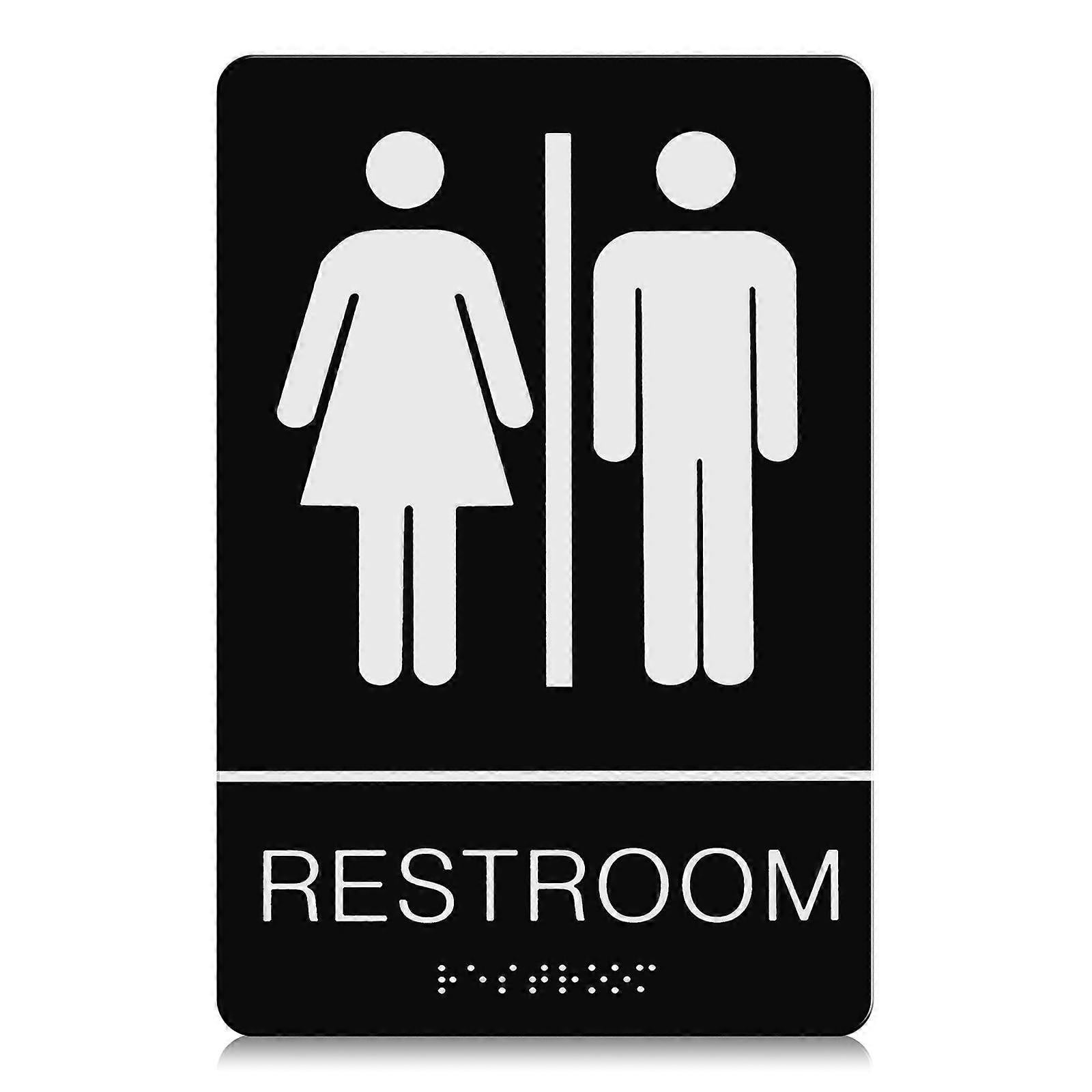 Braille Sign Unisex Restroom Sign for Restroom Use with Adhesive ...