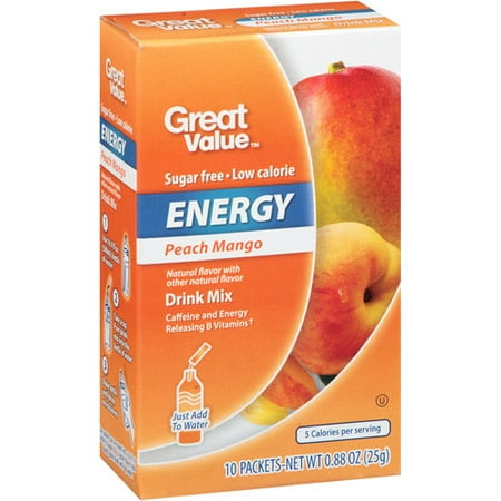 Great Value Peach Mango Energy Drink Mix, .88 oz, 10ct - Walmart.com
