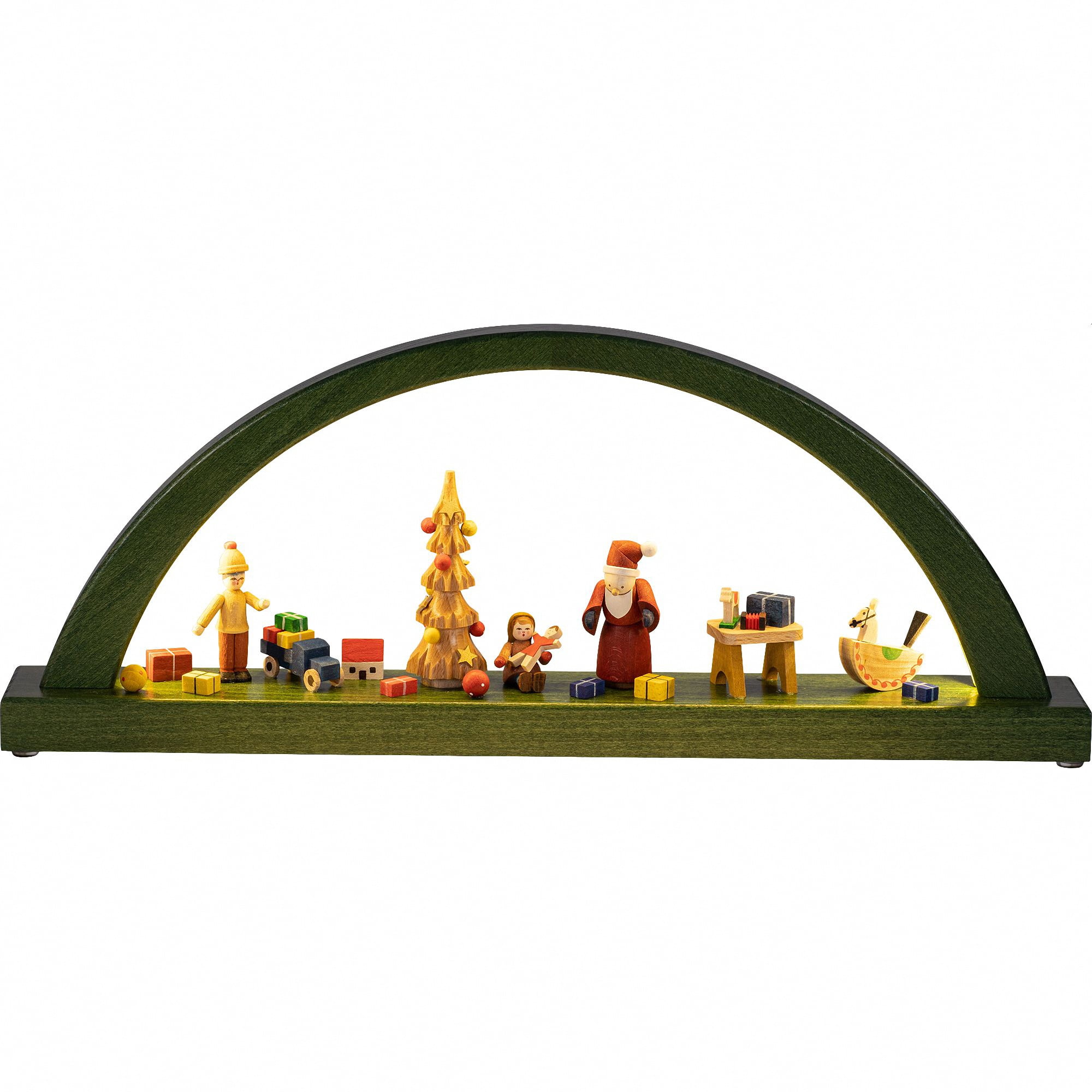 German candle arch LED Santa giving out Christmas presents, length 40 ...