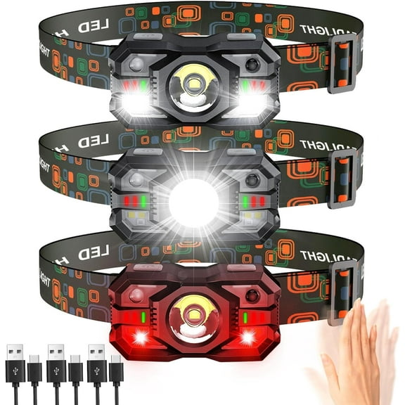 Headlamp Flashlight, Lumen Ultra-Light Bright LED Rechargeable ...